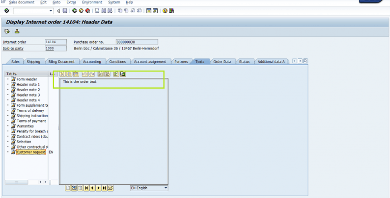 How to Add Customer Web Order Comment in SAP from Magento