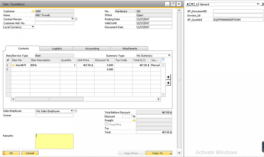 How to Sync Quotes from Salesforce to SAP Business One | APPSeCONNECT
