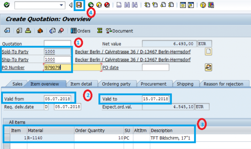 Steps To Create Inquiry And Quotation In Sap Appseconnect