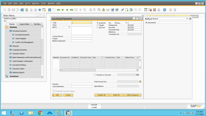 Payment Synchronization - SAP Business One and Salesforce
