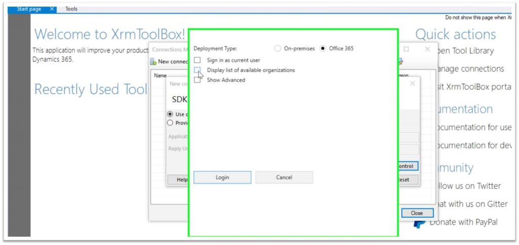 Connecting XrmToolBox with Microsoft Dynamics 365 CRM