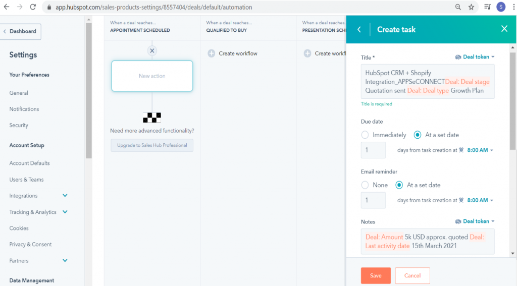 How to Create Workflow Automation Under Deals in HubSpot CRM