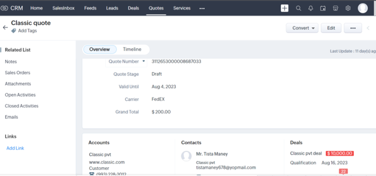 Zoho CRM and SAP Business One Integration for Quotes & Sales Orders